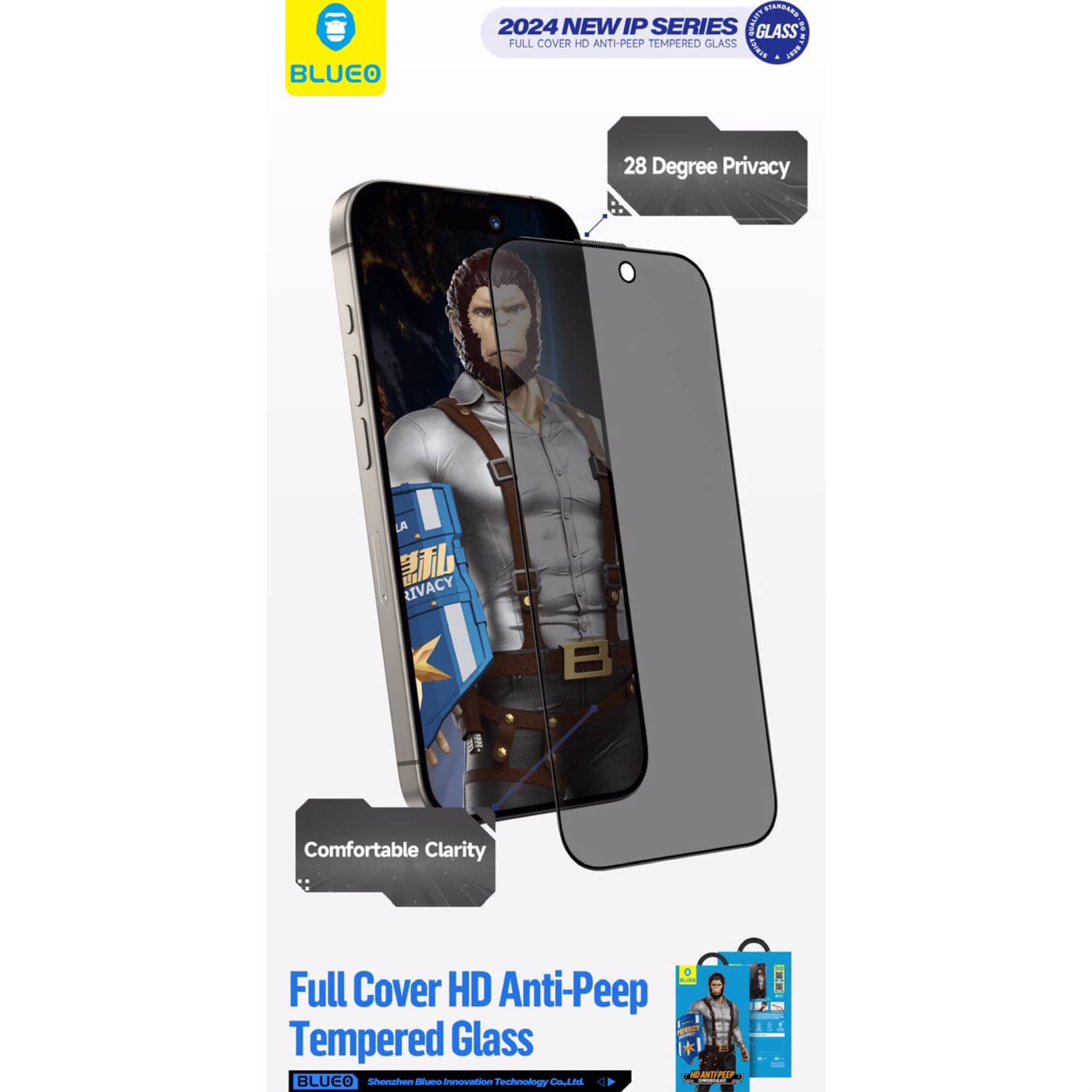 خرید محافظ صفحه بلو Blueo Full Glass Anti-Peep Privacy With Applicator ...