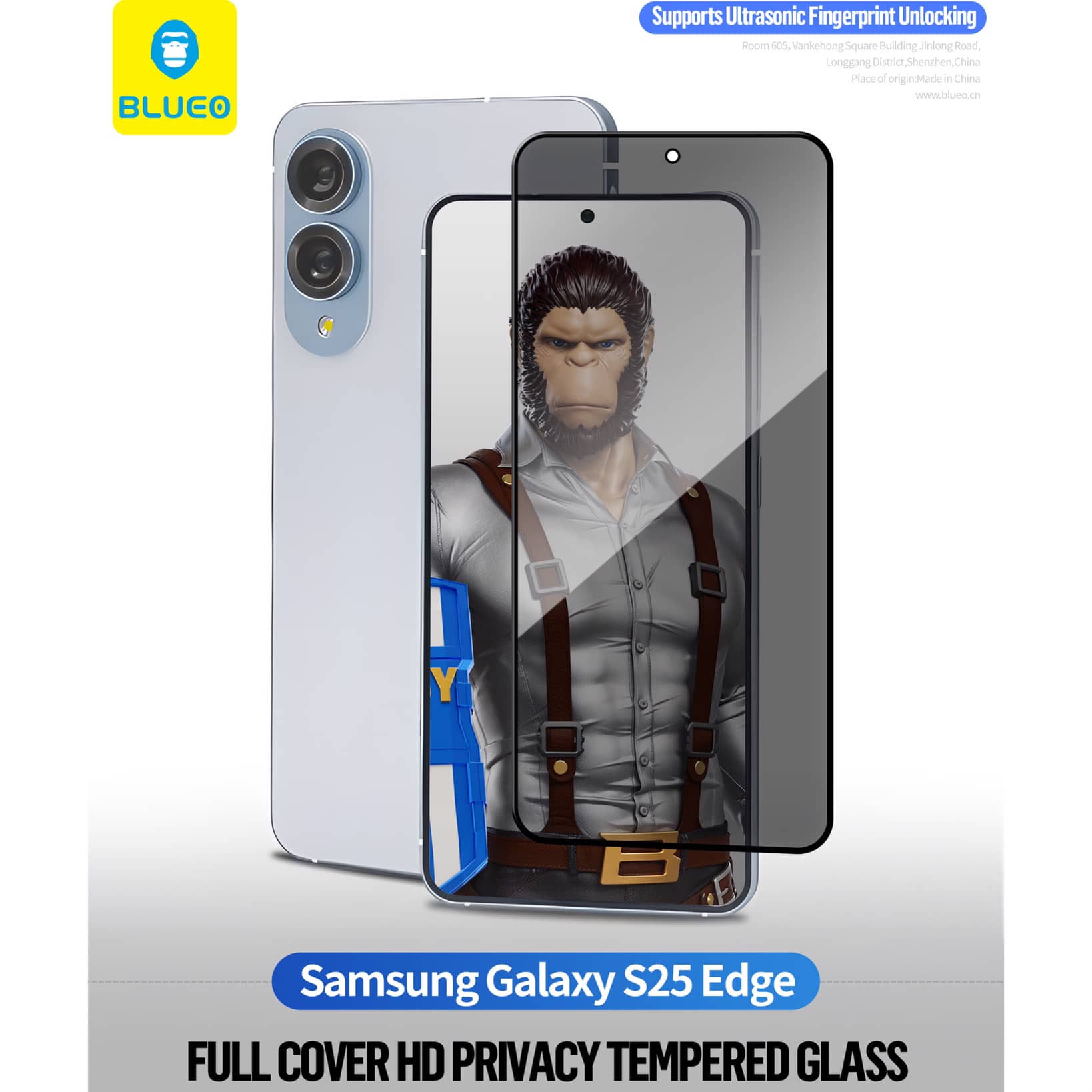 خرید گلس ، محافظ صفحه بلو پرایوسی Blueo HD Anti-Peep Privacy Glass Samsung